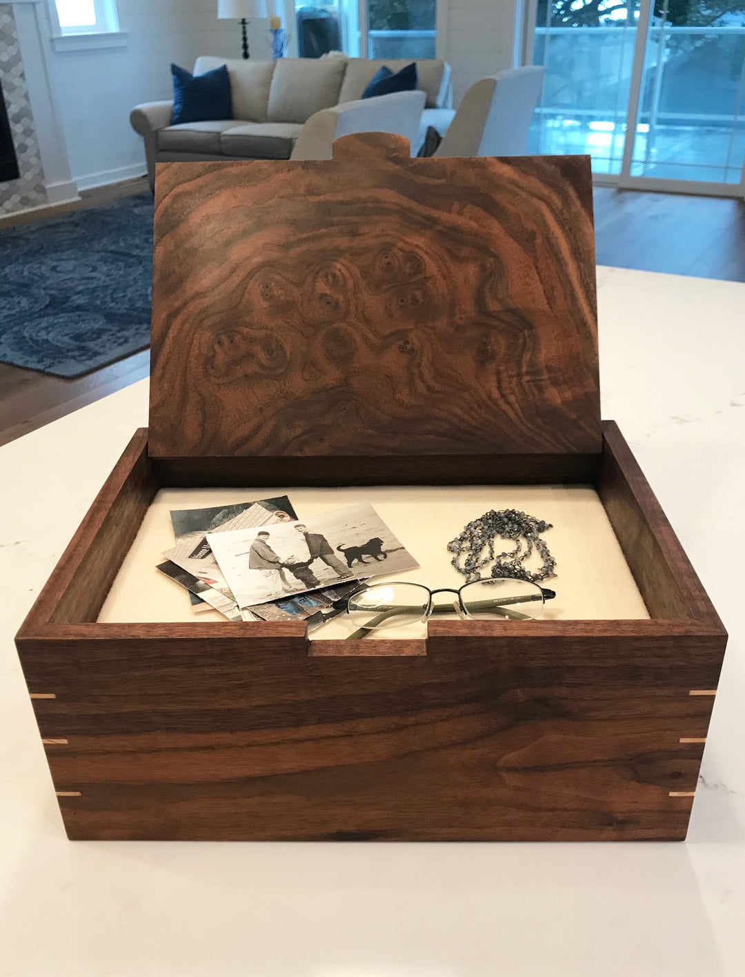 Hardwood Urn in Walnut: Handcrafted, Custom Engraved
